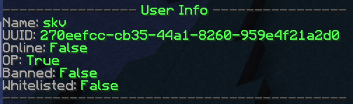 [ADMIN] User Info - Lookup Online Players | SpigotMC - High Performance ...