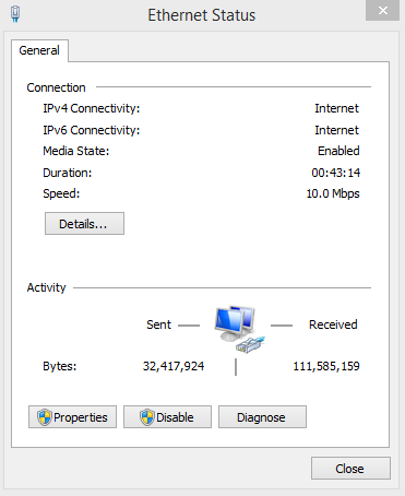 Ethernet Status Stuck at 10 mbps | Tech Support Forum