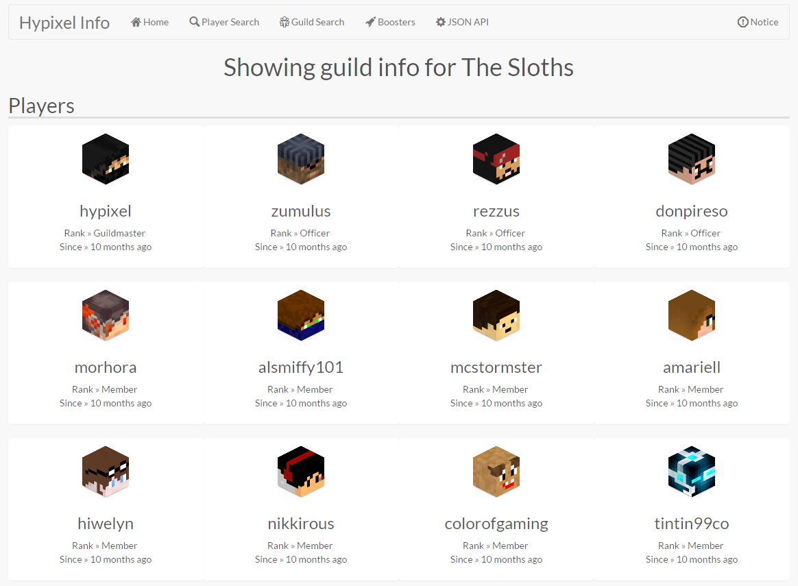 [WEB] HypixelInfo » A simple HypixelAPI-Based info browser | Hypixel Forums