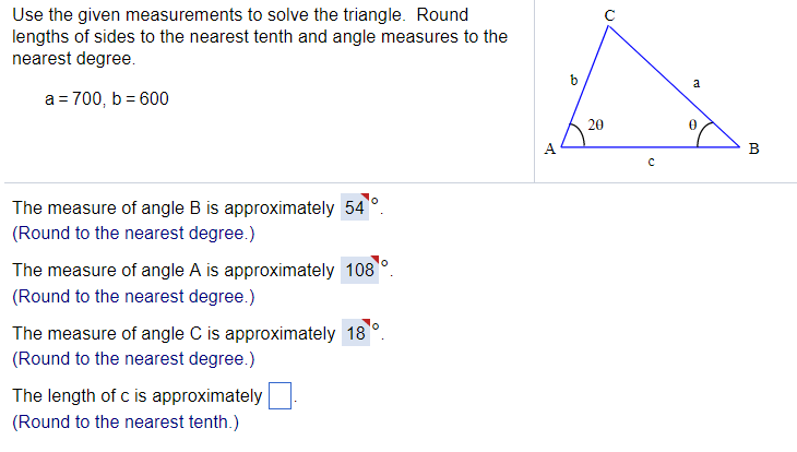 Solved Use the given measurements to solve the triangle. | Chegg.com Solved Use the given measurements to solve the triangle. | Chegg.com