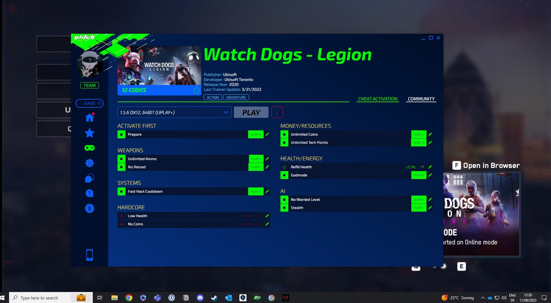 Watch Dogs - Legion PC Cheats & Trainer ᐅ 12 Cheat-Codes | PLITCH