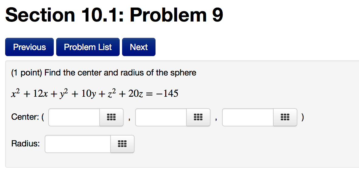 Solved Section 10.1: Problem 9 PreviouS Problem List Next (1 | Chegg.com