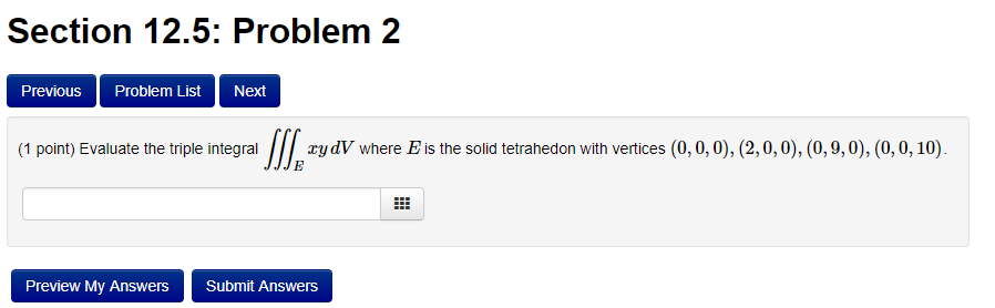 Solved Section 12.5: Problem 2 Previous Problem List Next (1 | Chegg.com