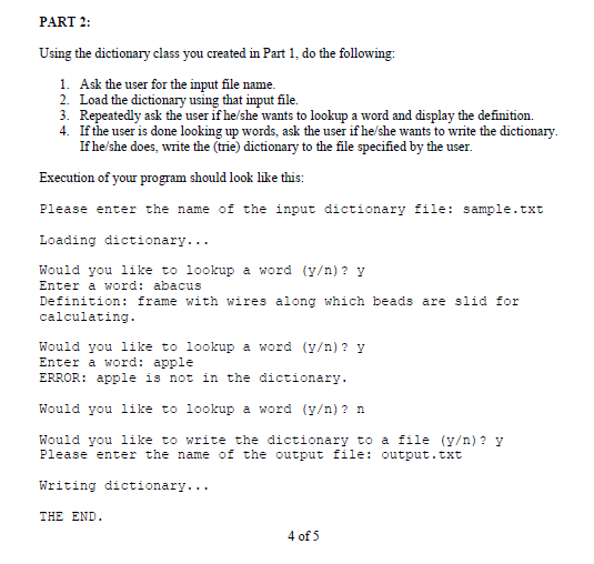 Solved [C++] Use a Trie to a dictionary | Chegg.com