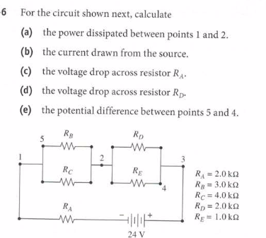Solved For the circuit shown next, calculate (a) the power | Chegg.com