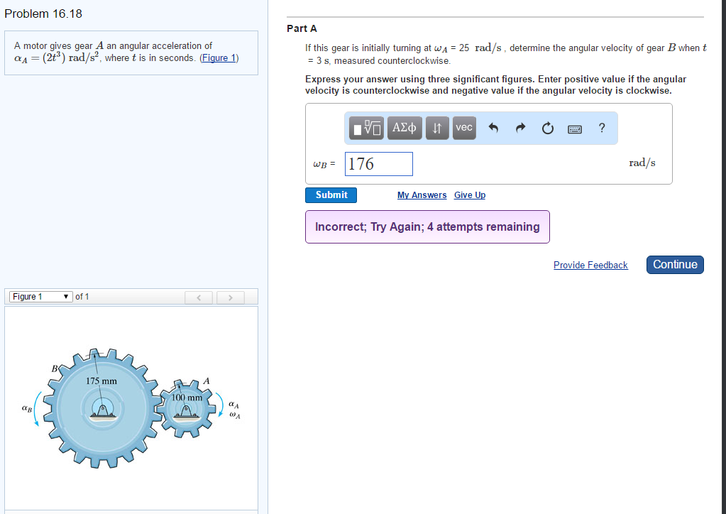 Solved A motor gives gear A an angular acceleration of alpha | Chegg.com