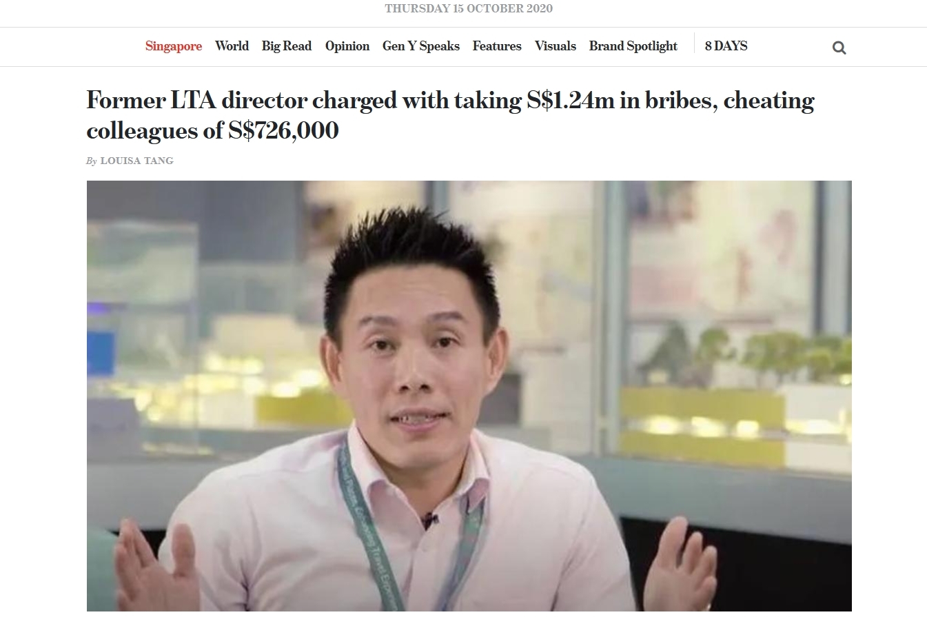 Former LTA director charged with taking S$1.24m in bribes, cheating ...