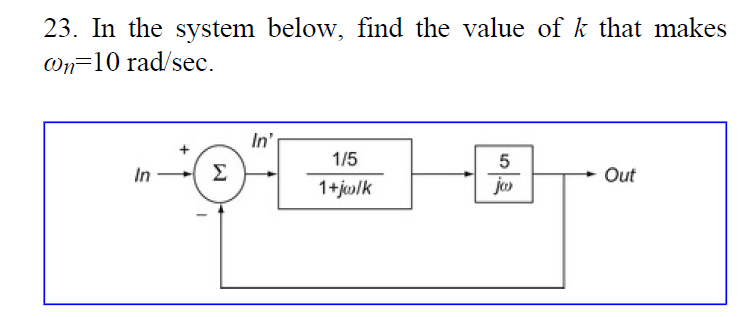 Solved 23 In The System Below Find The Value Of K That