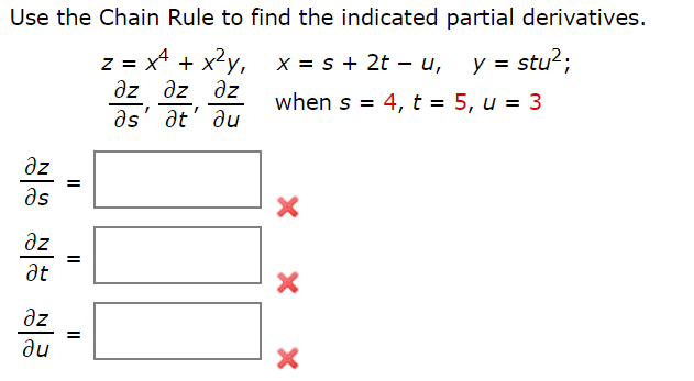 Solved Use the Chain Rule to find the indicated partial | Chegg.com