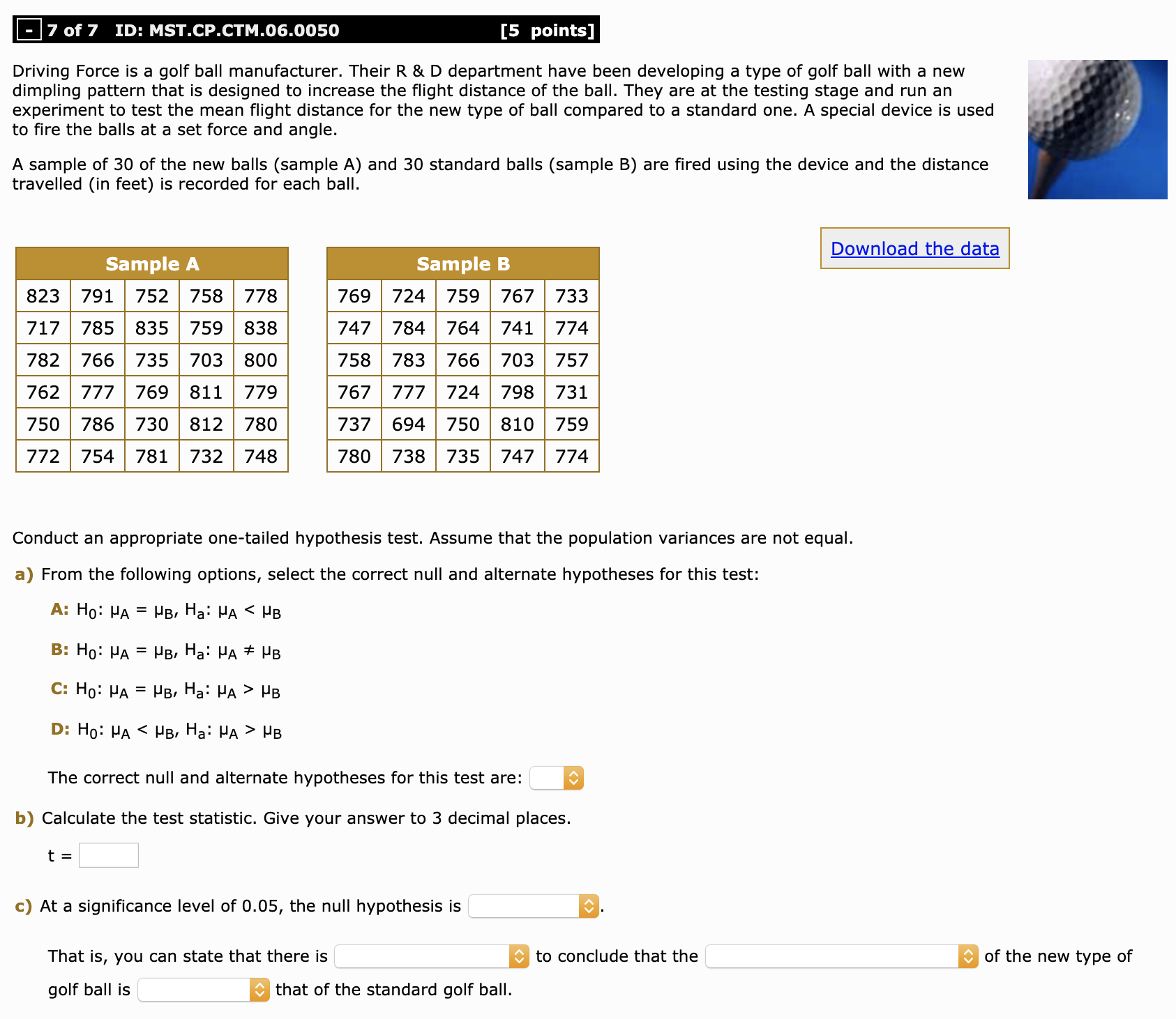 Solved For Part C at The Significance Level Of 0 05 The Chegg