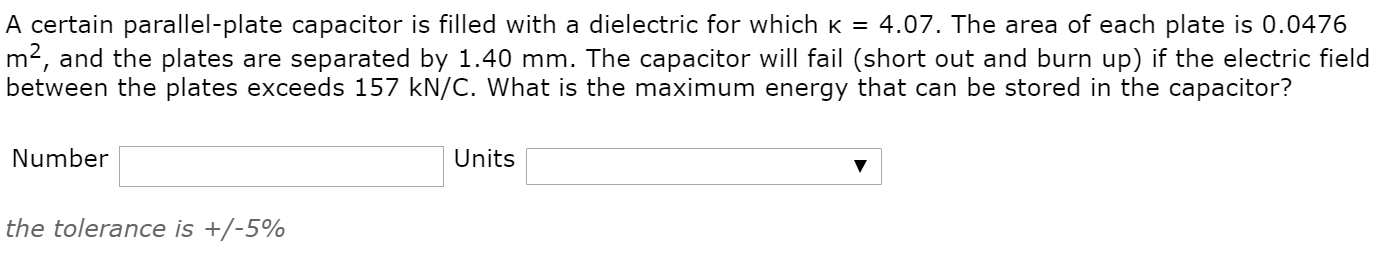 Solved A certain parallel-plate capacitor is filled with a | Chegg.com