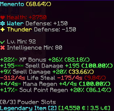 Auction - Memento 4/4 And Max Raw Spell (buyout) | Wynncraft Forums