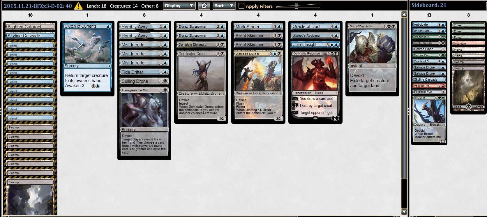 Finally went 3-0 in a BFZ draft! This is the UB processor deck I ...