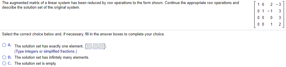 Solved Consider the accompanying matrix as the augmented | Chegg.com