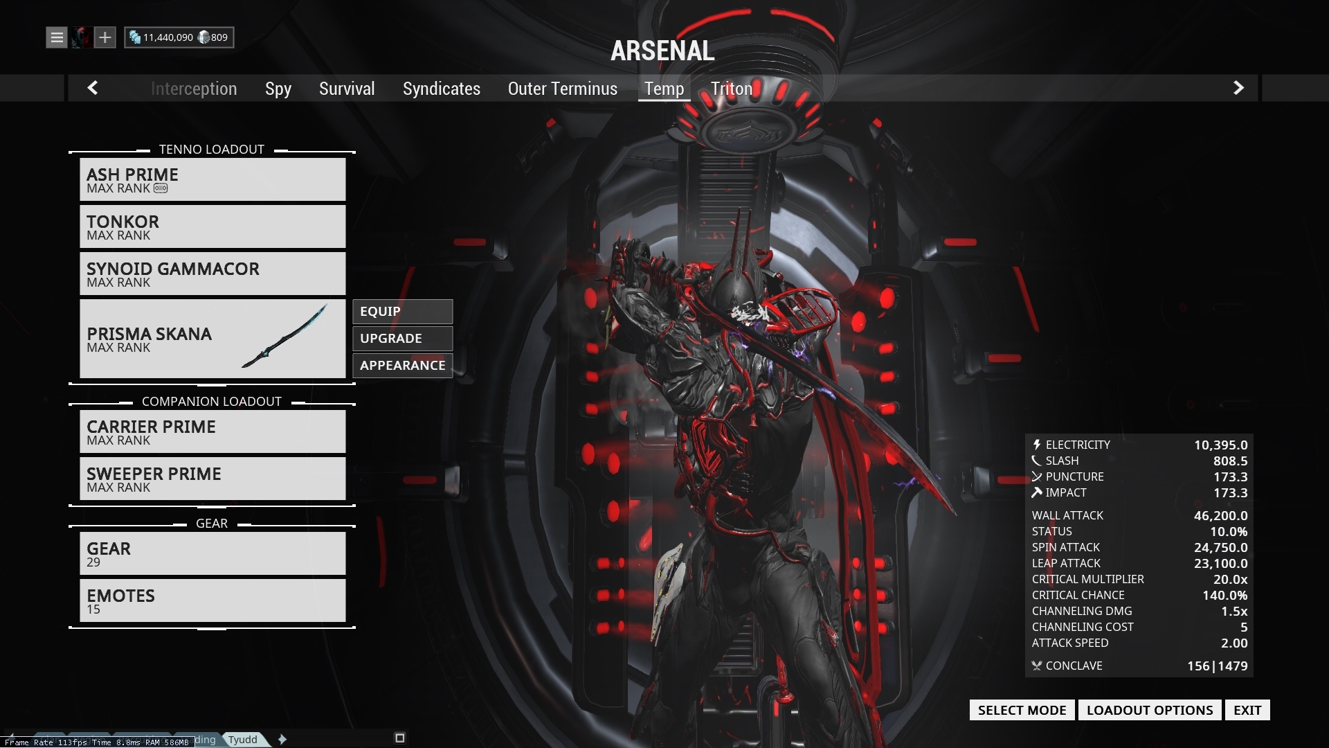 The 140% Critical Chance Prisma Skana / How Shocking Touch Breaks The Melee Infos Shown In The ...