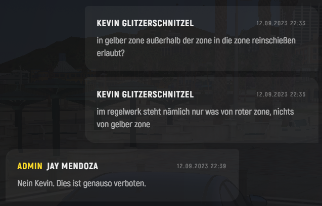 Rejected - Ablehnung obwohl Regelbruch | Uwe Mendoza | 1260 | Grand Role Play | Forum