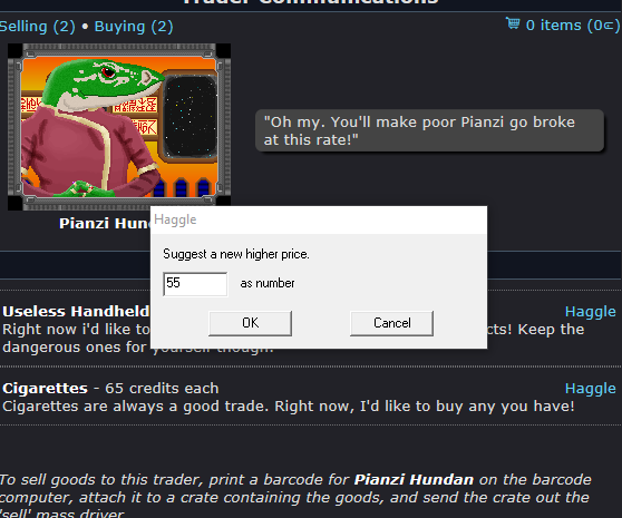 You Can Haggle Backwards With Pianzi For Selling · Issue 12517 