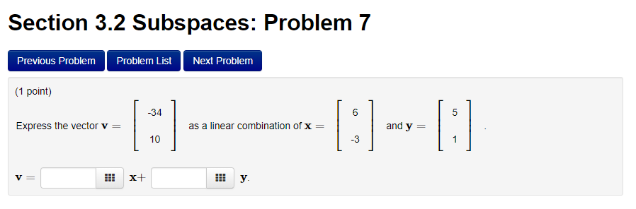 Section 32 Subspaces Problem 7 Previous Problem