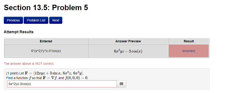 Solved Section 13.5: Problem 5 Previous Problem List Next | Chegg.com