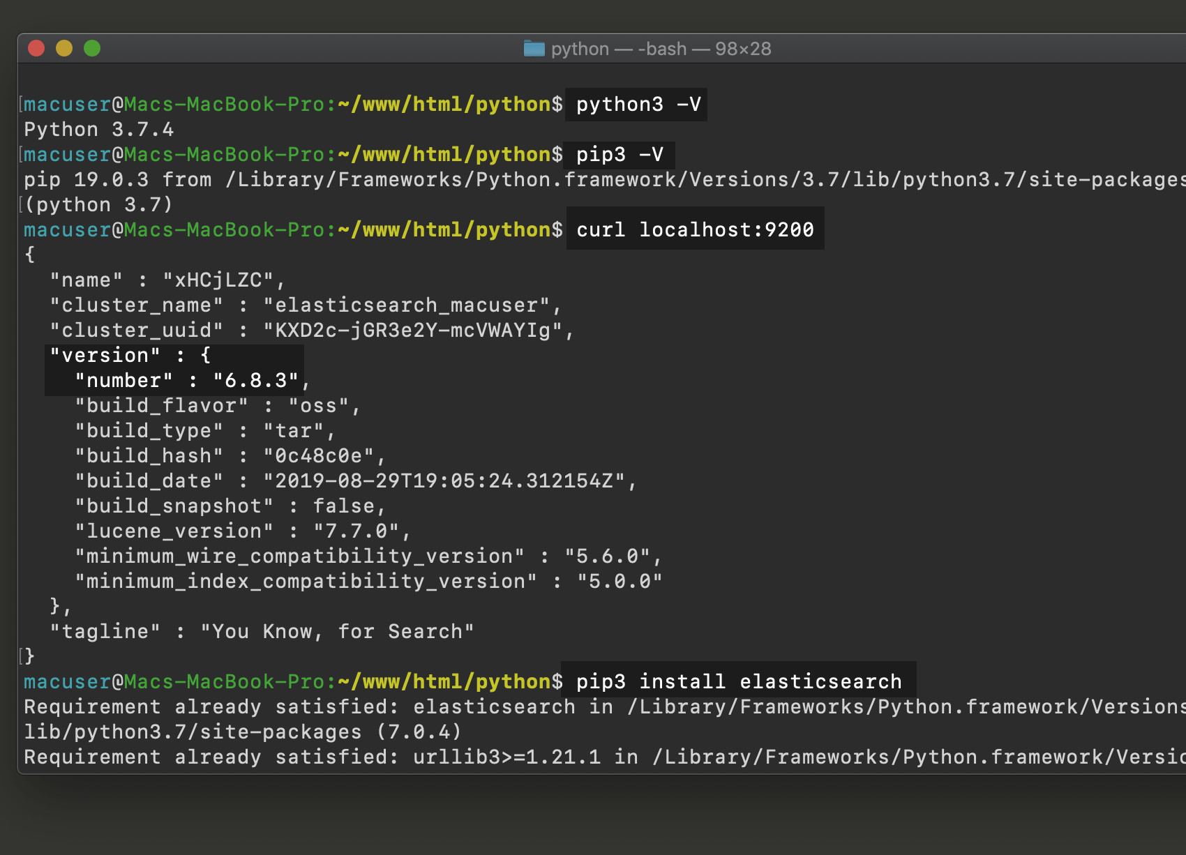 Python Elasticsearch