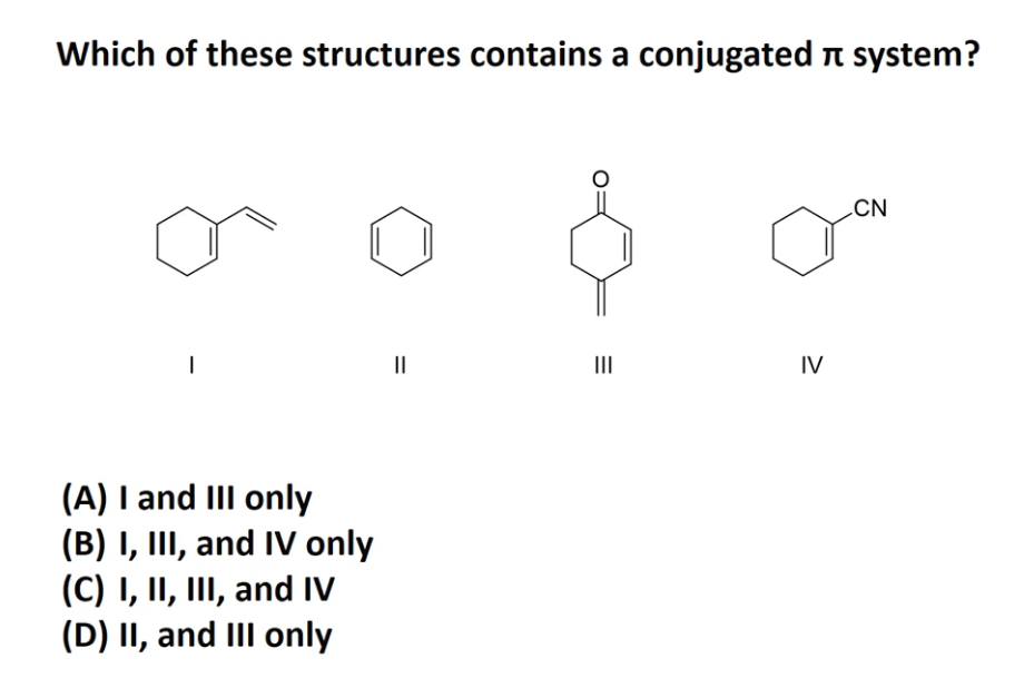 Solved which of these structures contains a conjugated π | Chegg.com