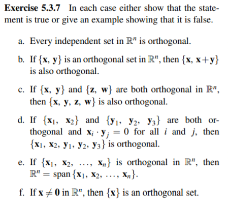 Solved Exercise 5.3.7 In each case either show that the | Chegg.com