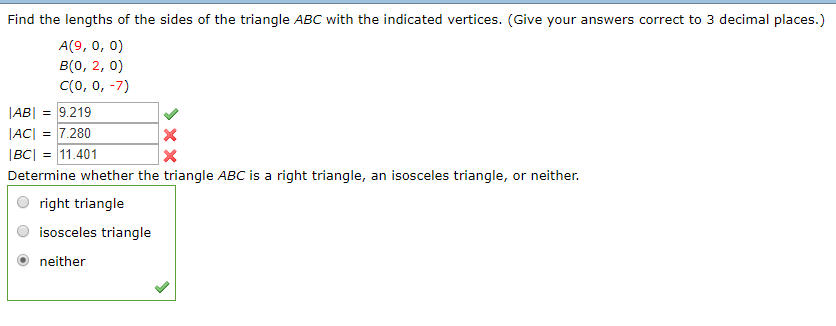 Solved Find the lengths of the sides of the triangle ABC | Chegg.com