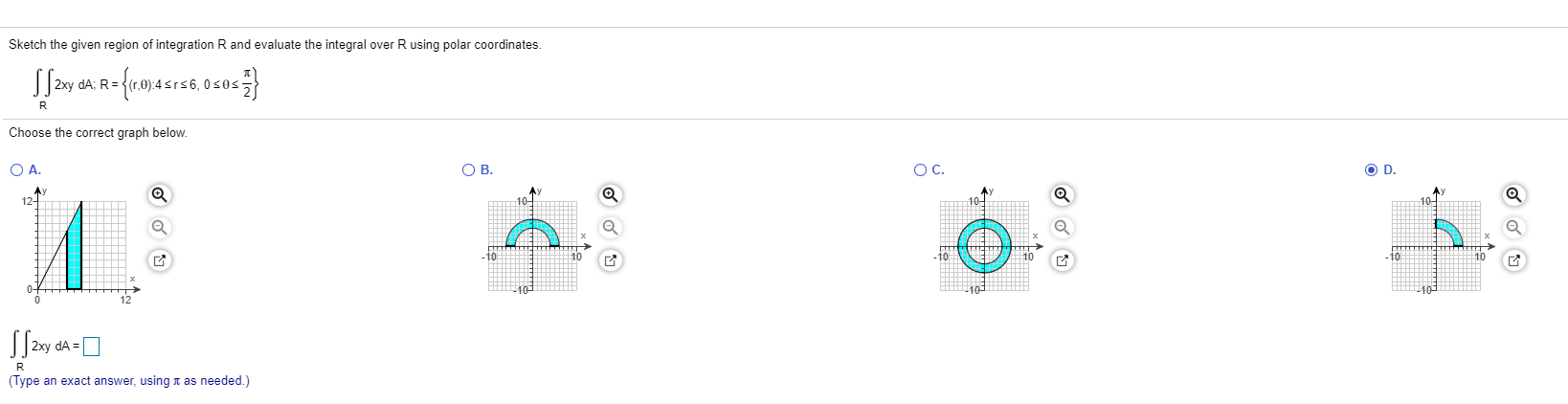 Solved Sketch the given region of integration R and evaluate | Chegg.com