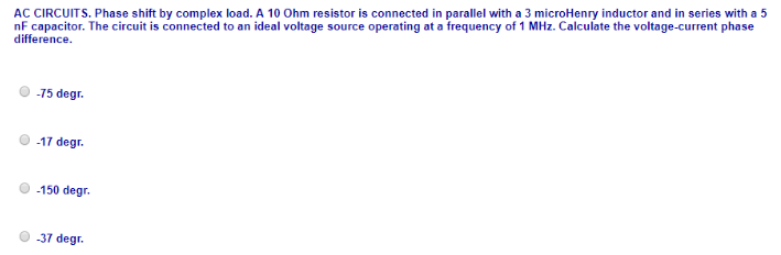 Solved AC CIRCUITS. Phase shift by complex load. A 10 Ohm | Chegg.com