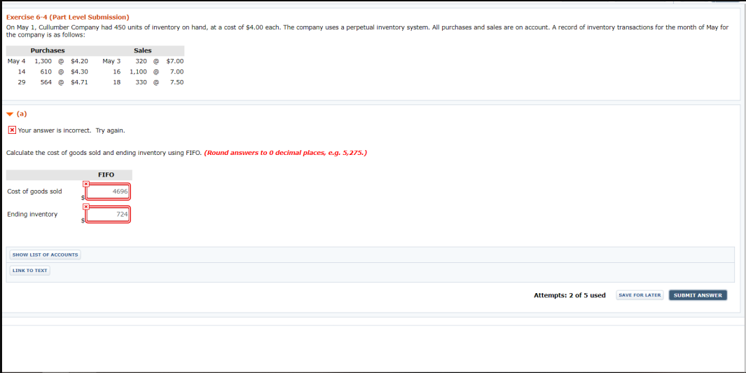 Solved Exercise 6-4 (Part Level Submission) On May 1, | Chegg.com