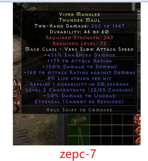 Xh23 Erep Thunder Maul Ed436 8ll Etc - Topic - d2jsp