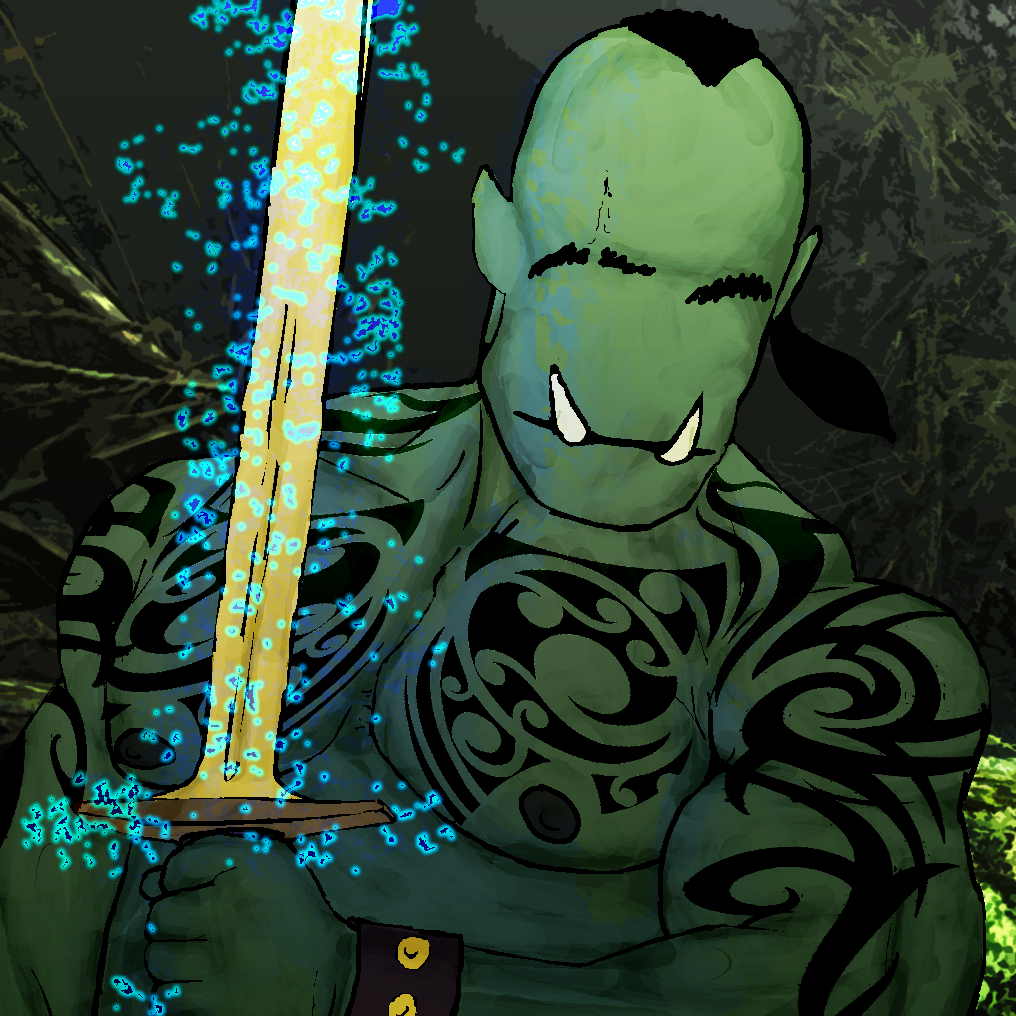 [OC] Oroznok The Blue, Lawful Good Orc Barbarian : r/DnD