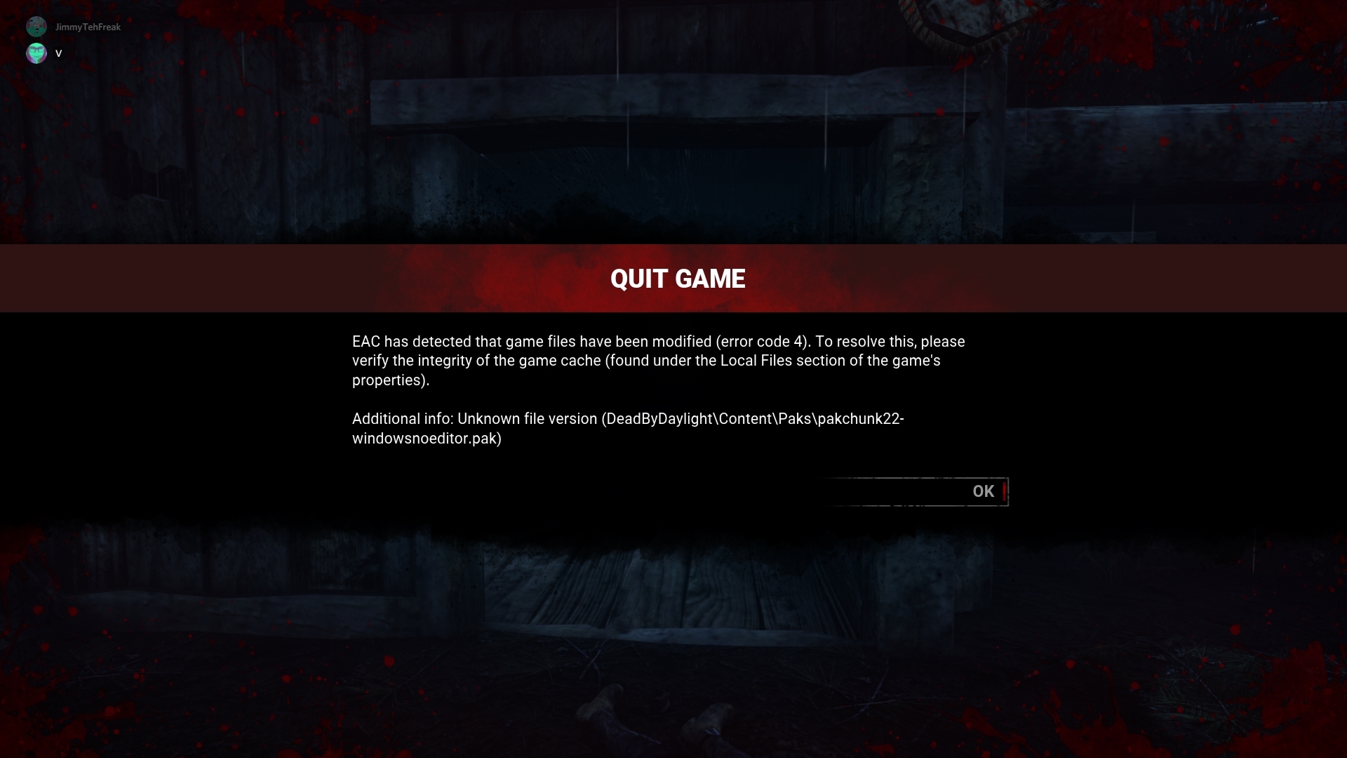 PC: EAC Error Code 4 — BHVR