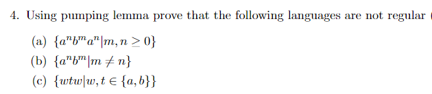Solved 4. Using pumping lemma prove that the following | Chegg.com