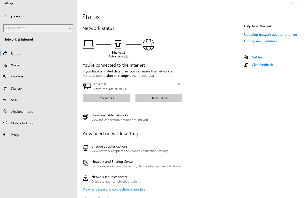 Ethernet network displays connected but I cannot access the internet ...