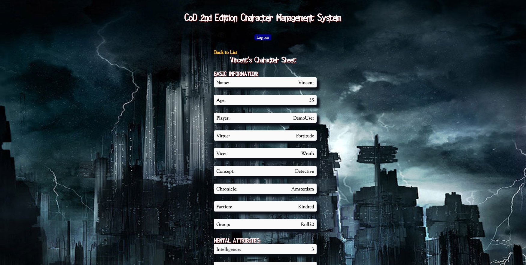 GitHub - DFolks/cod-character-client