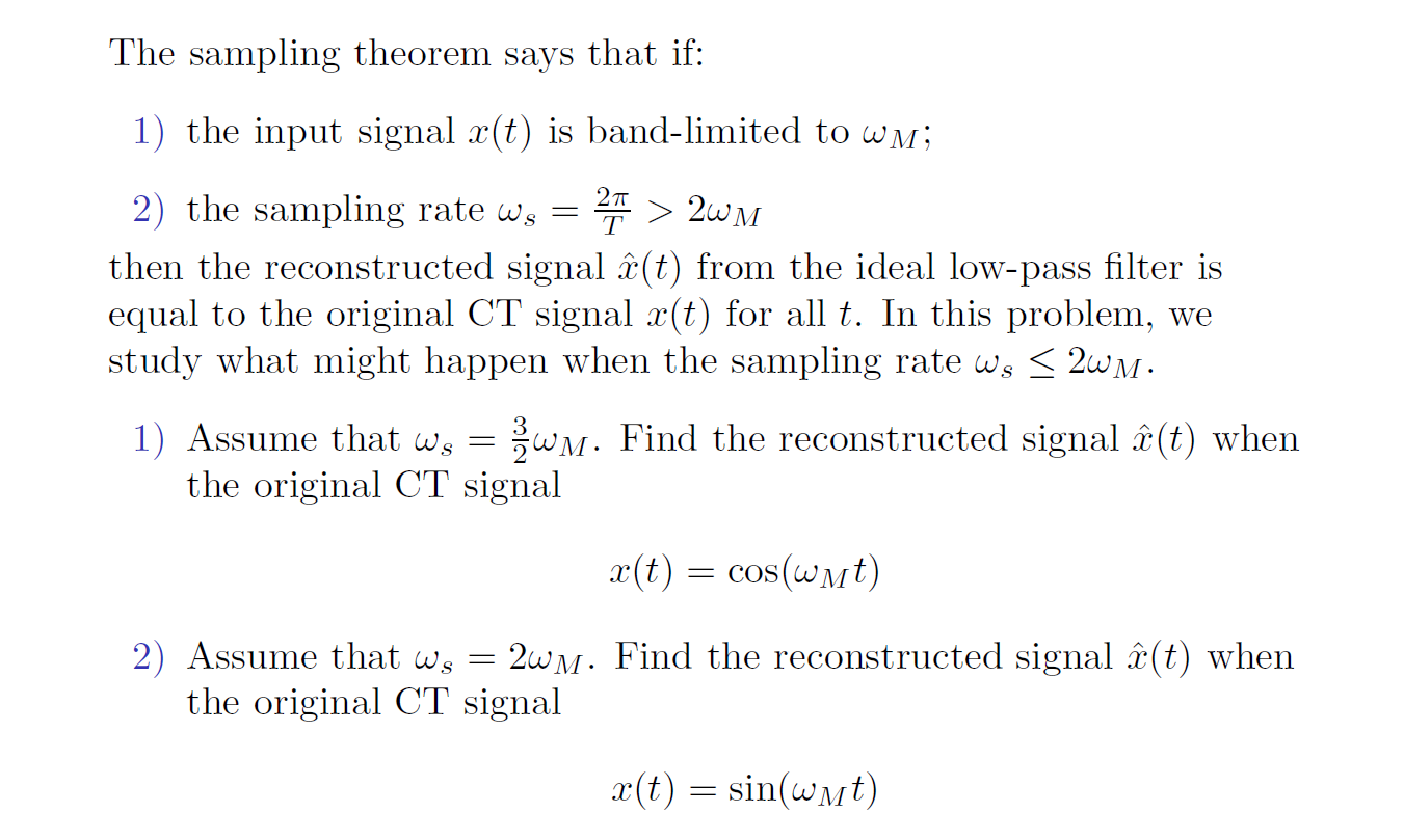 Sampling Theorem Sampling Theorem
