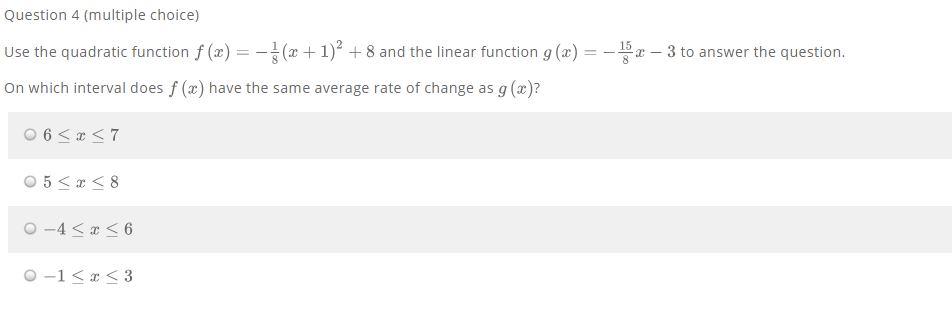 Solved Question 4 (multiple choice) Use the quadratic | Chegg.com