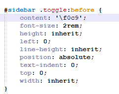html - Icons for Drop-down Menu and Sidebar Minimizer no longer seen - Stack Overflow