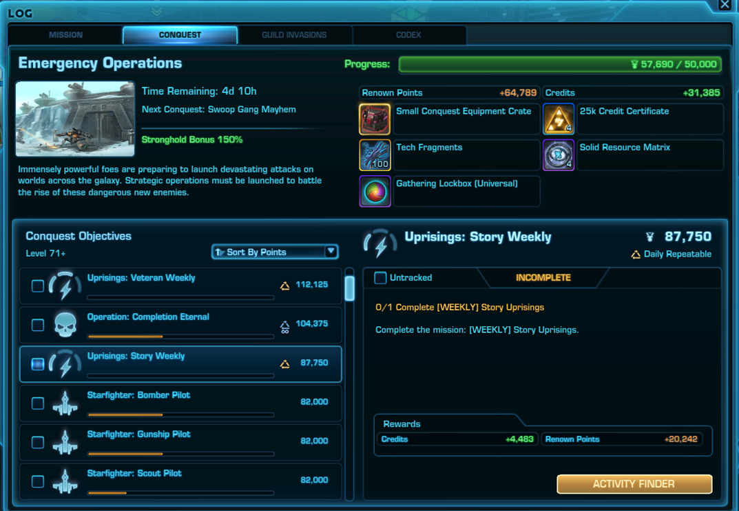 Just a display bug at the section with conquest points - Bug Reports - SWTOR | Forums
