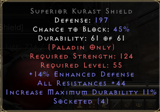 Superior Kurast Shield Ft - 14/11/4os/44 All Res - Topic - d2jsp