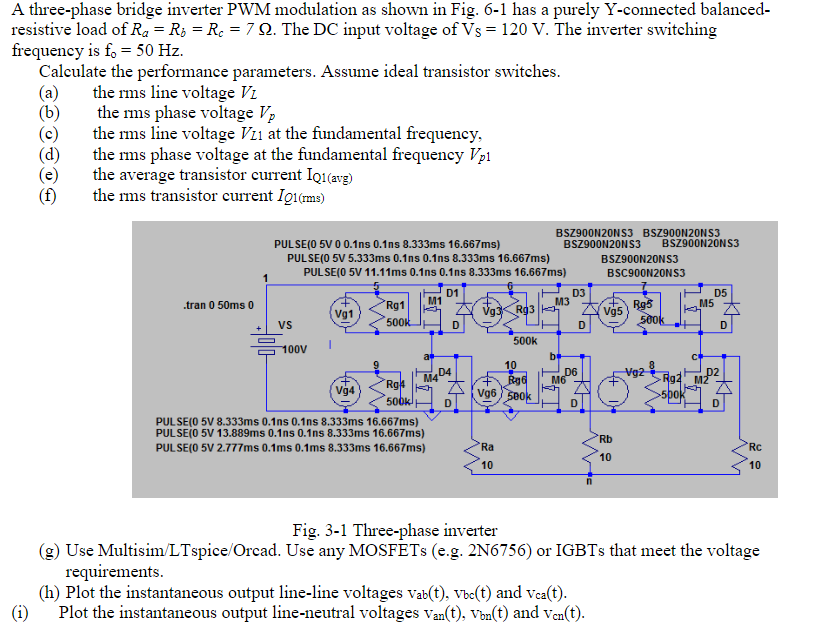 Solved A three-phase bridge inverter PWM modulation as shown | Chegg.com