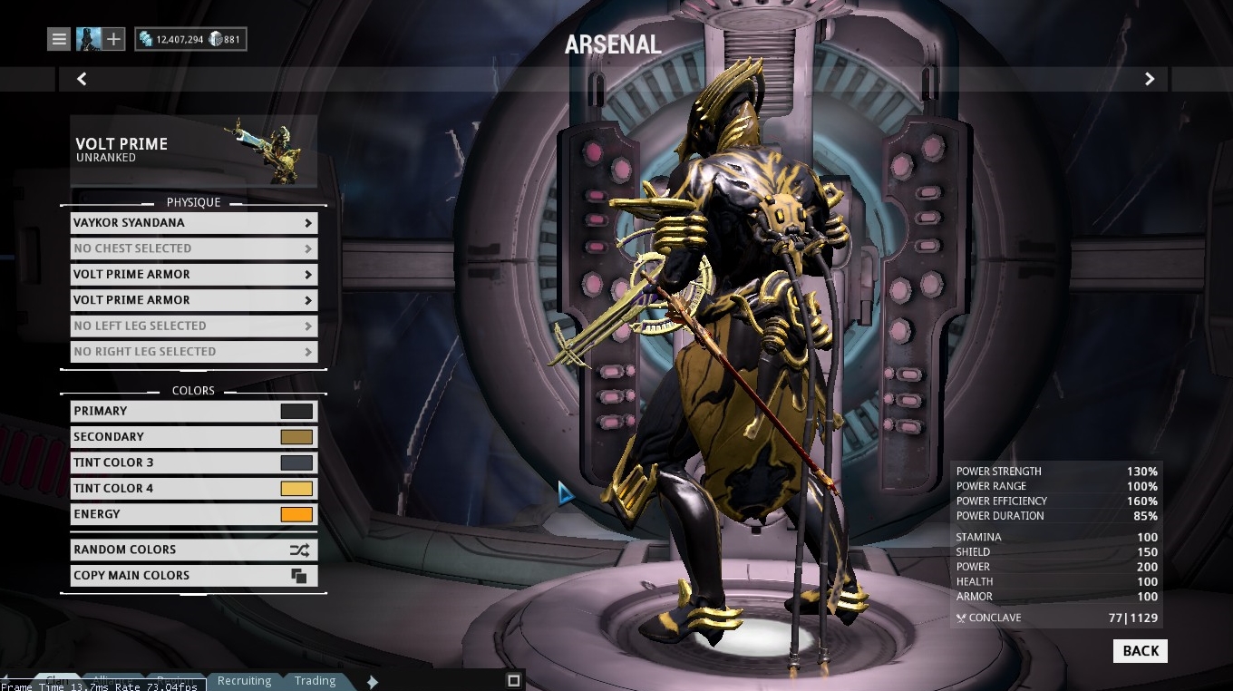 The Vaykor Syndana is a tad too low down on the Volt Prime : r/Warframe