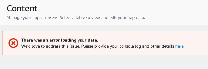 AWS Amplify Admin UIのContent画面のローディングエラーの解決