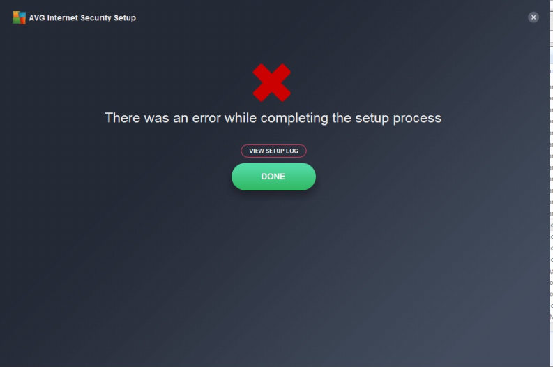error while trying to install avg | AVG