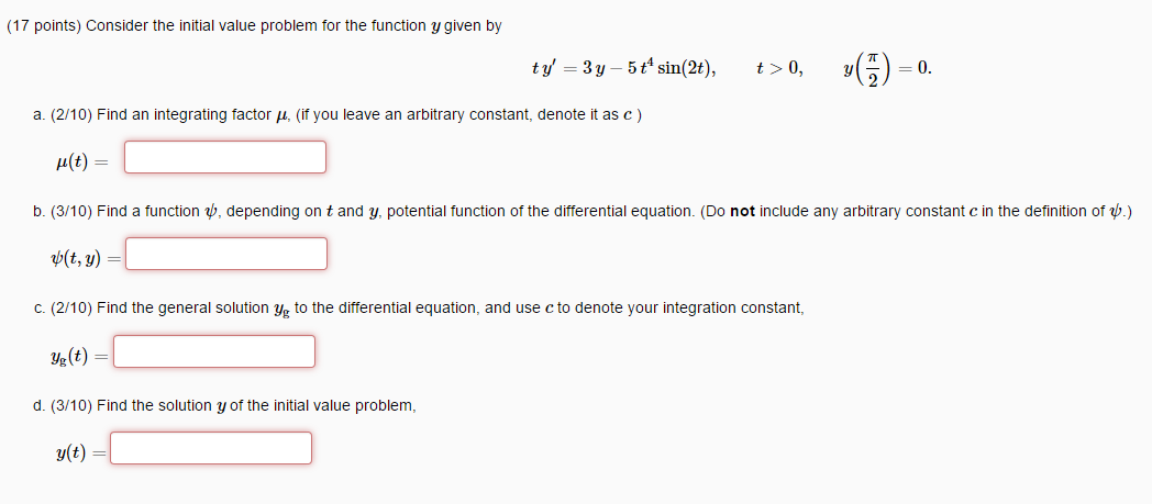 Solved Consider The Initial Value Problem For The Function Y 2024