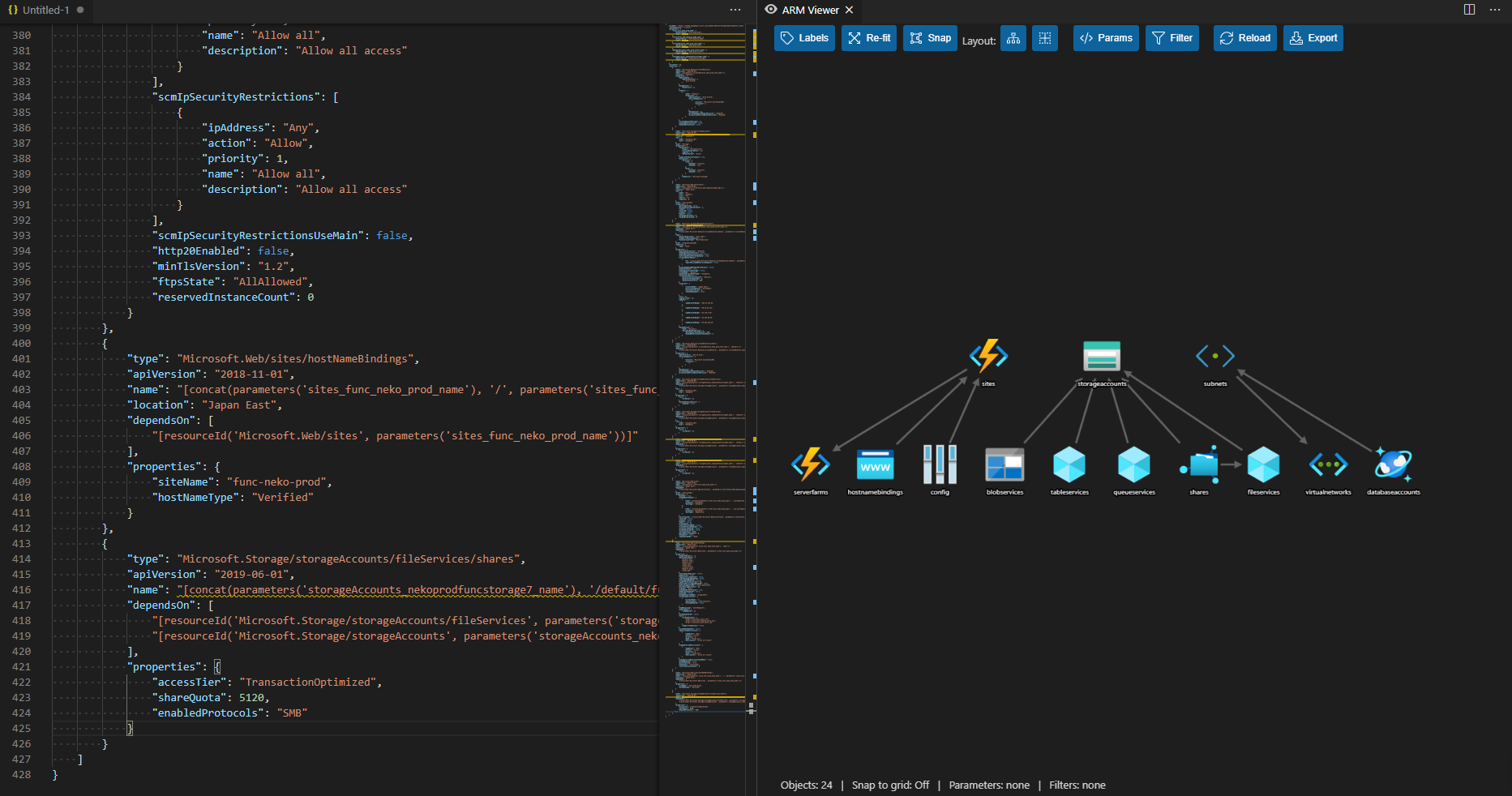 VSCode で Azure のリソースグループ内の依存関係を可視化する #QiitaAzure - Qiita
