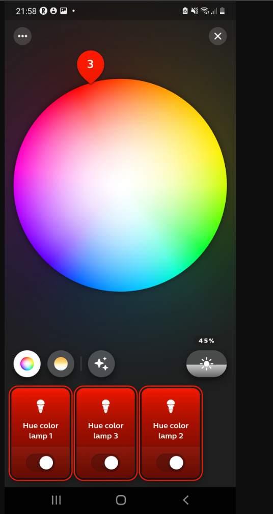 How can i make my lights same color during sync? (not the same color ...