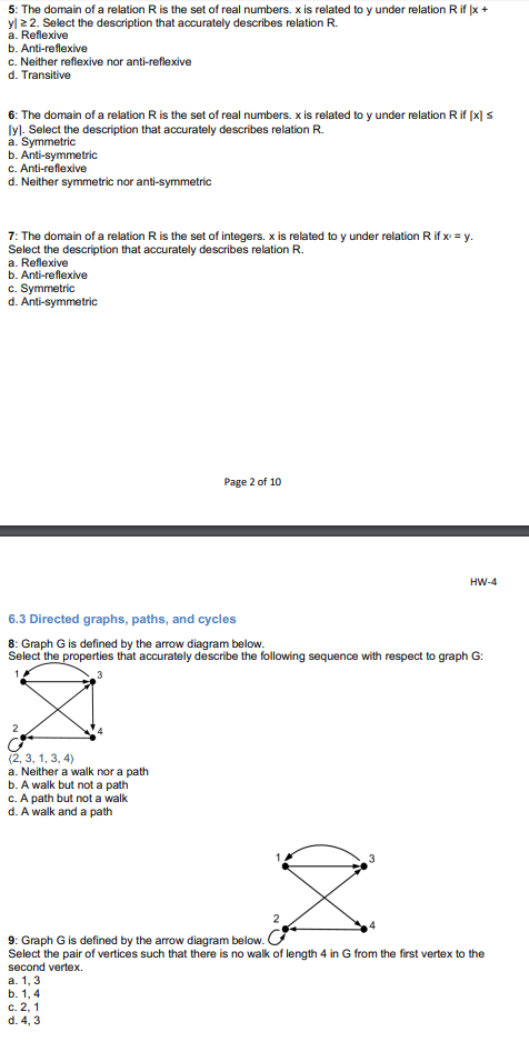 Solved 5: The domain of a relation R is the set of real | Chegg.com