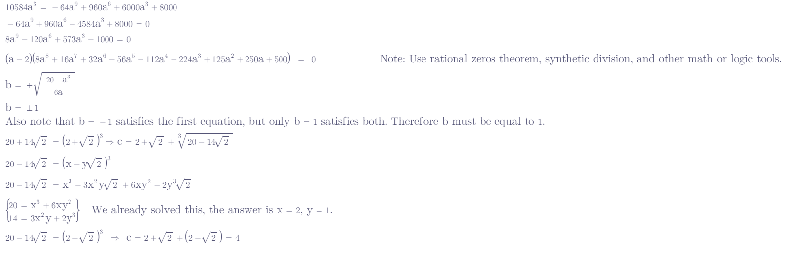 Simplifying real roots from cubic formula : r/learnmath